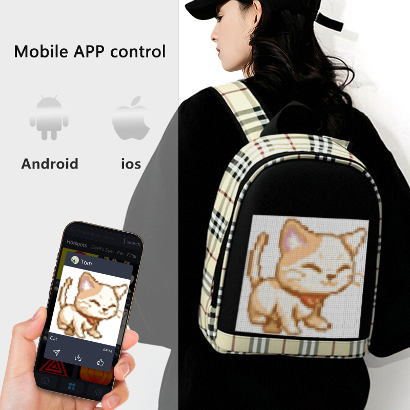 Waterproof Smart LED Display Backpack Customizable Moving Message ...