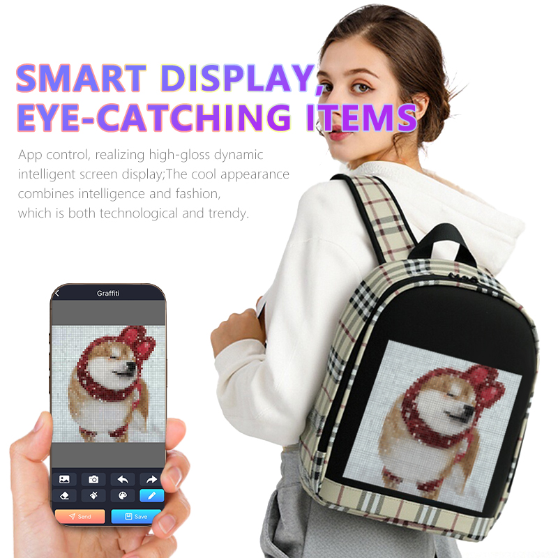 Waterproof Smart LED Display Backpack Customizable Moving Message ...
