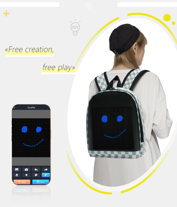 Waterproof Smart LED Display Backpack Customizable Moving Message ...